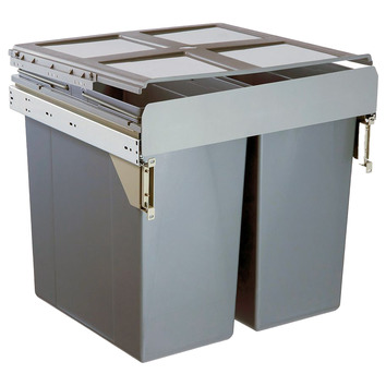 Elite Valet 90L Steel Twin Slide Out Waste Bin | Temple & Webster
