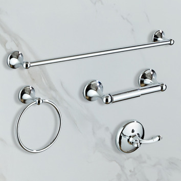 Essential Home Supply 4 Piece Stainless Steel Bathroom Fixture Set ...