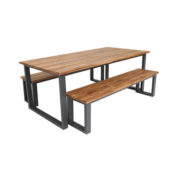 OakglenOutdoors 4 Seater Keziah Outdoor Dining Table & Bench Set ...