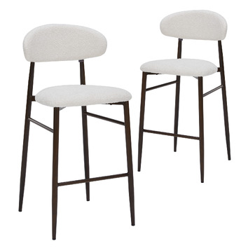 74cm Alexir Boucle Bar Stools | Temple & Webster