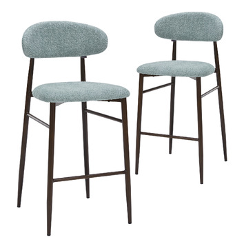 74cm Alexir Boucle Bar Stools | Temple & Webster