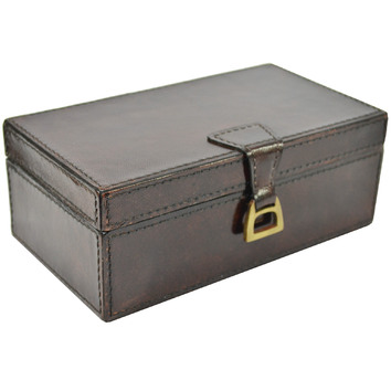 Kundra Medium Leather Box with Stirrup | Temple & Webster