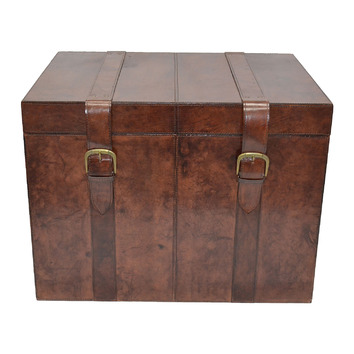 Kundra Large Leather Trunk | Temple & Webster