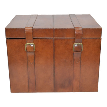Kundra Large Leather Trunk | Temple & Webster
