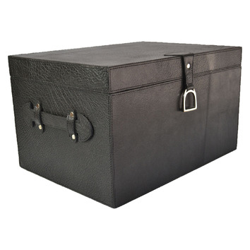 Black Leather Box with Stirrups | Temple & Webster