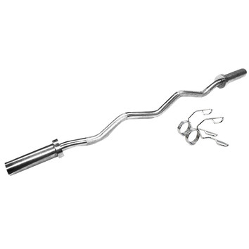 Red Star Fitness Olympic Ez Curl Bar with Spring Collar | Temple & Webster