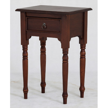 LaVerde Turn Legged 1 Drawer Side Table | Temple & Webster