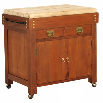 LaVerde Moises 2 Drawer Chopping Board Cabinet | Temple & Webster