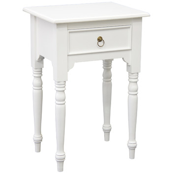 La Verde Turn Legged 1 Drawer Side Table | Temple & Webster