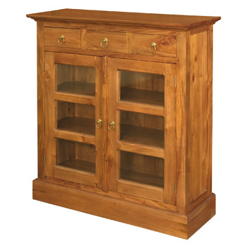 La Verde Small Jolynn 3 Drawer Display Cabinet | Temple & Webster