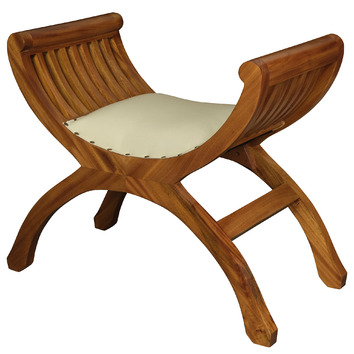 La Verde Annetta Upholstered U-Shaped Stool | Temple & Webster