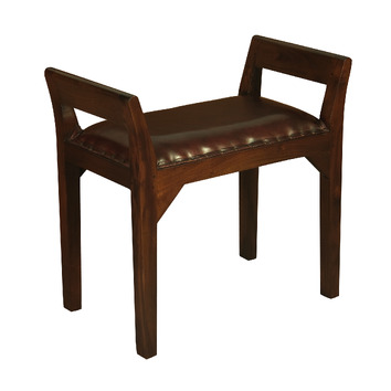 LaVerde Leather Dressing Table Stool | Temple & Webster