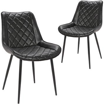 Rowland & Archibald Lyon Faux Leather Dining Chairs | Temple & Webster