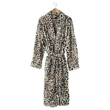 Linen House Leopard Plush Bathrobe | Temple & Webster