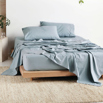 Linen House Vienna Cotton Percale Flat Sheet | Temple & Webster