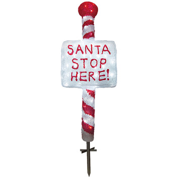 Santa Stop Here Sign LED Christmas Stake Light | Temple & Webster