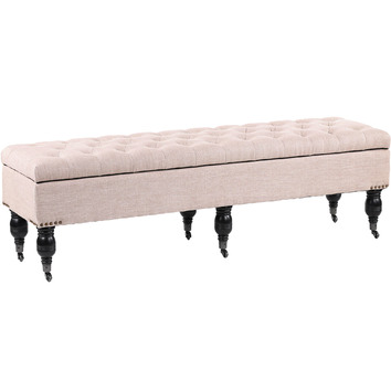 Hyde Park Home Dusty Pink Ruby Storage Dressing Bench | Temple & Webster