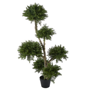 The Home Collective 120cm Green Potted Faux Cloud Pine Tree | Temple ...