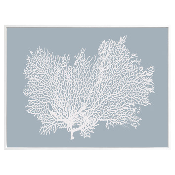 Arthouse Collective Light Blue Coral Shadow Framed Canvas Wall Art ...
