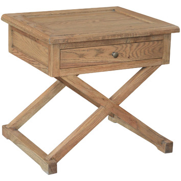 S & G Furniture Levi Oak Wood Side Table | Temple & Webster