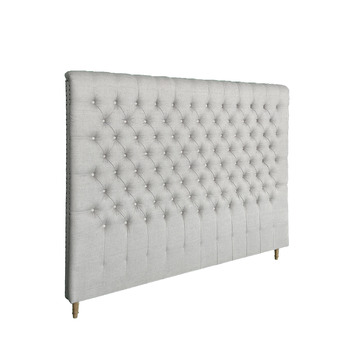 Hamilton Furniture Oatmeal Chesterfield Linen King Bed Head | Temple ...