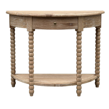 Hamilton Furniture Bobbin Curved Oak Wood Console Table | Temple & Webster