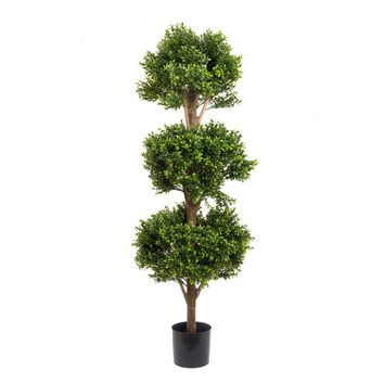 BayviewLiving 120cm Boxwood Triple Ball Tree | Temple & Webster