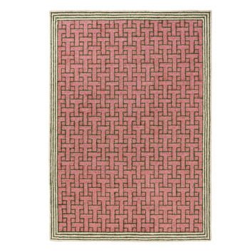Dusted Pink T Monogram Outdoor Rug | Temple & Webster