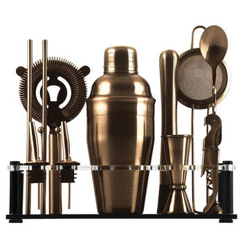 Gimlet Lane Antique-Style Copper 14 Piece Cocktail Set | Temple & Webster