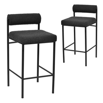 65cm Marcella Boucle Bar Stools | Temple & Webster