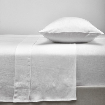 Vintage Design White French Linen Sheet Set | Temple & Webster