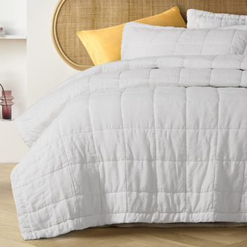 Vintage Design White French Linen Coverlet Set | Temple & Webster