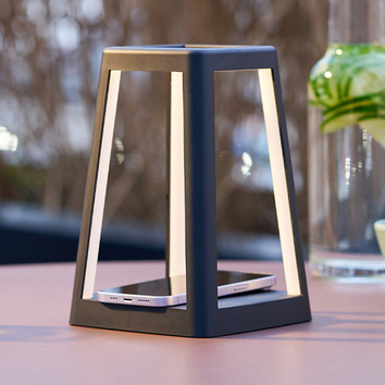 Lexon 21cm Lantern Rechargeable LED Outdoor Lamp with Wireless Charger ...