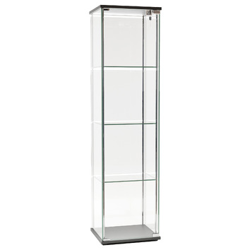 Core Living West 4 Tier Glass Display Cabinet with LED | Temple & Webster