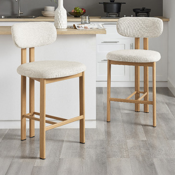 Core Living 66cm Landree Upholstered Bar Stools | Temple & Webster