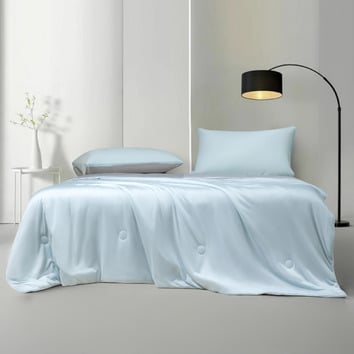 VioletteCasa Blue & Grey Ice Cooling Reversible Summer Comforter ...