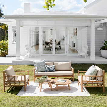 Temple & Webster 4 Seater Costa Rica Outdoor Lounge & Bay Coffee Table Set