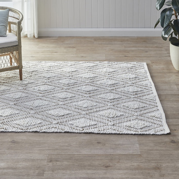 Temple & Webster Rowie Hand-Woven Cotton & Wool Rug
