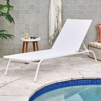 Temple & Webster Malu Steel & Textilene Outdoor Sun Lounges