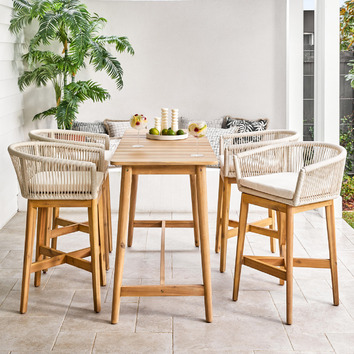 Temple & Webster 4 Seater Sorrento Outdoor Bar Table & Laguna Barstool Set