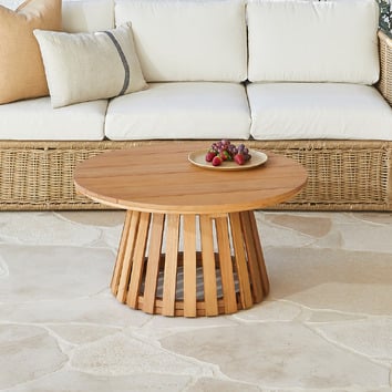 Temple & Webster Paros Eucalyptus Wood Outdoor Coffee Table