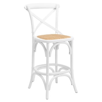 Temple & Webster 65cm Bella Cross Back Solid Birch Wood Bar Stool