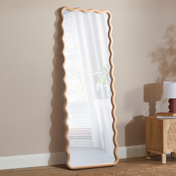 Temple & Webster Ebba Wavy Timber Full Length Mirror