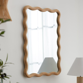 Temple & Webster Ebba Wavy Timber Wall Mirror