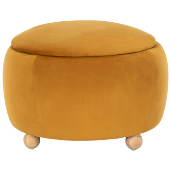 Temple & Webster Tilly Velvet Storage Ottoman