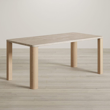 Temple & Webster Ronan Travertine Stone Dining Table