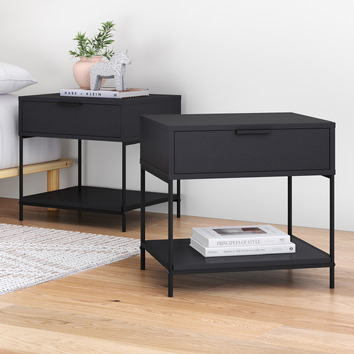 Temple & Webster Black Baxter Bedside Tables