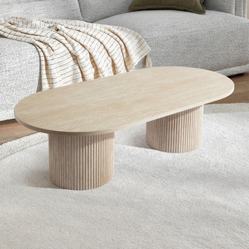 Temple & Webster Tilly Travertine-Look Coffee Table