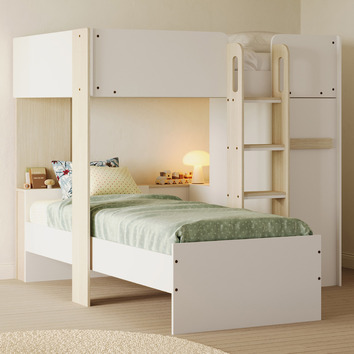 Temple & Webster Oslo Convertible Single Bunk Bed with Wardrobe