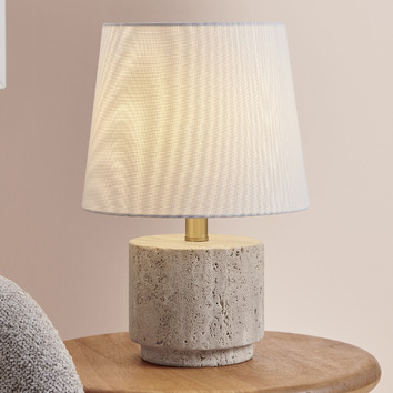 Temple & Webster 38cm Rowan Travertine Table Lamp